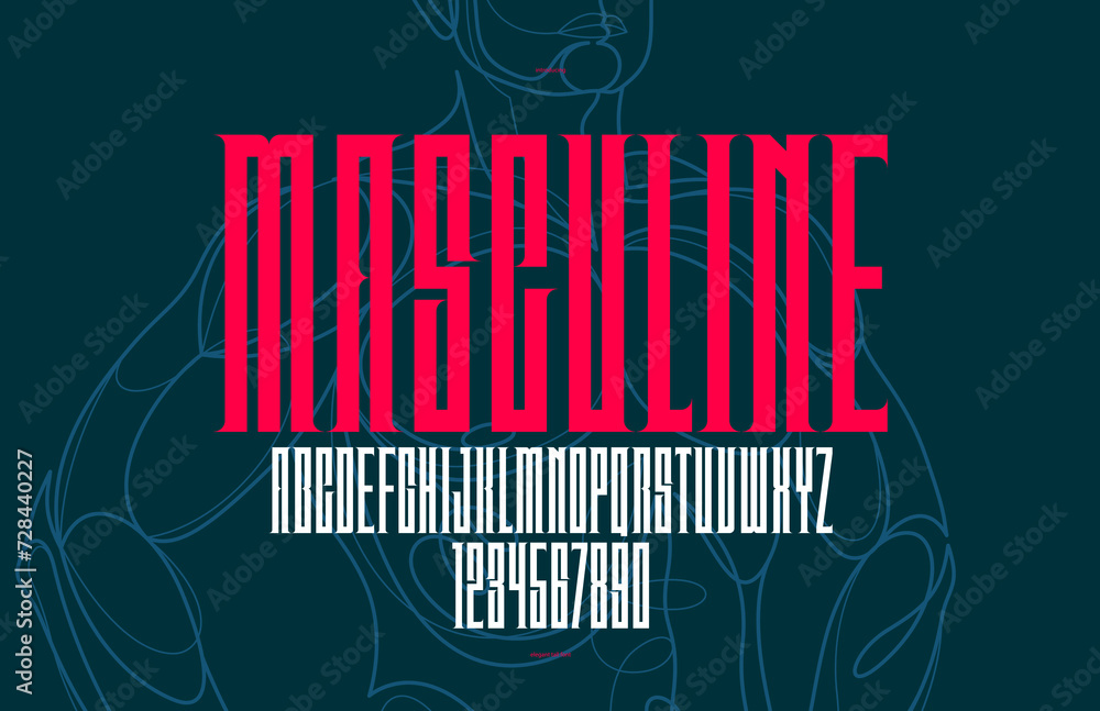 Modern luxury vector condensed and tall font, elegant display typeface ...