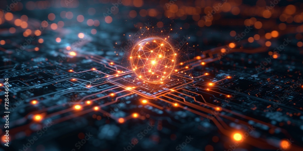 Futuristic digital realm: abstract diagrams and lines symbolizing ...