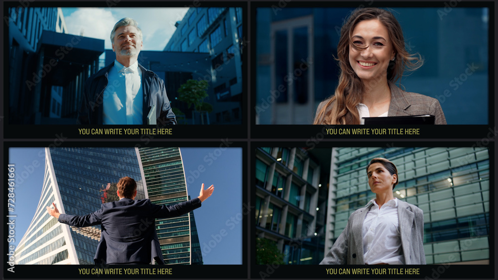 Multi Screen 4x Split Screens Stock Template | Adobe Stock