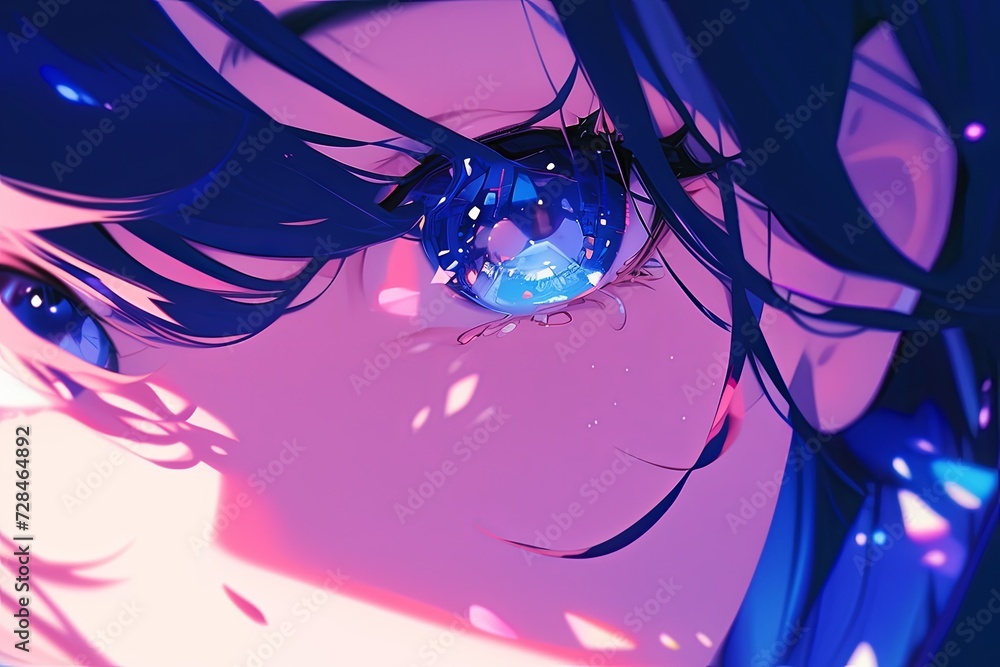 Closeup Of Focused Anime Girls Face, Expressing Her Connection To ...