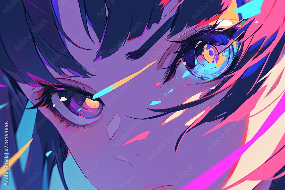 Closeup Of Focused Anime Girls Face, Expressing Her Connection To ...