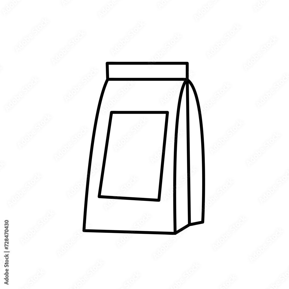 Packaging, package. Coloring page, icon, black and white vector ...