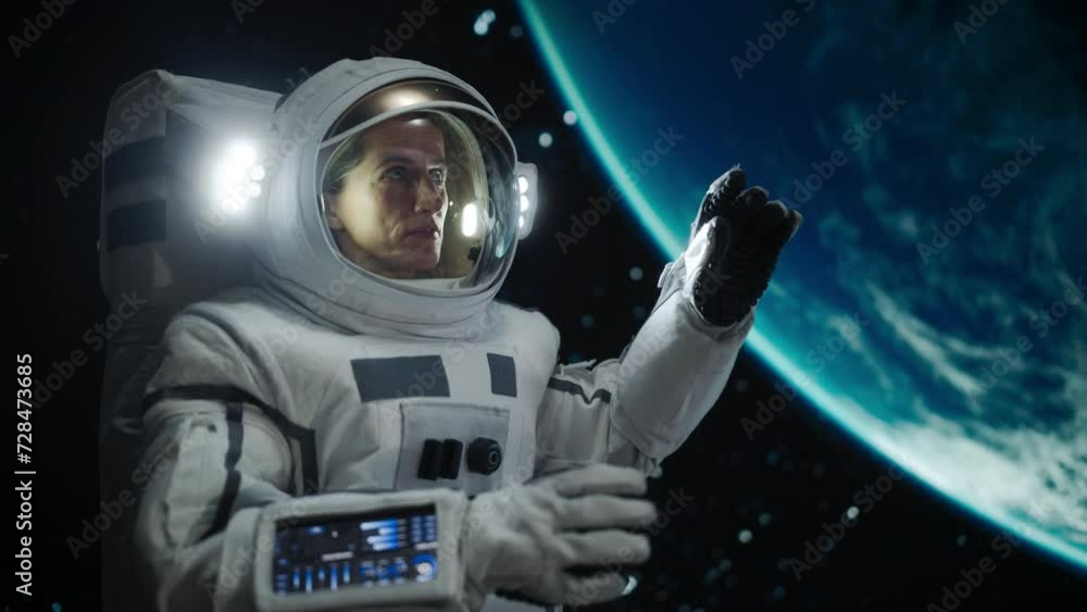 Portrait of a Beautiful Woman on Her First Spacewalk at an ...