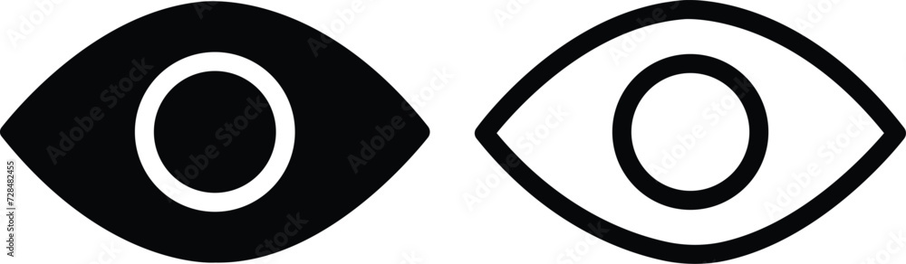 Eye icon set. See and unsee symbol. Retina scan eye sign. Privacy and ...