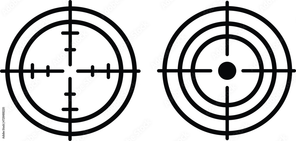 Focusing screen of the camera viewfinder outline vector set template ...