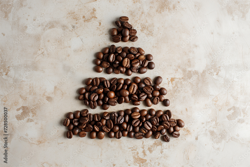 Pyramid of coffee beans divided in parts representing the quality Stock ...