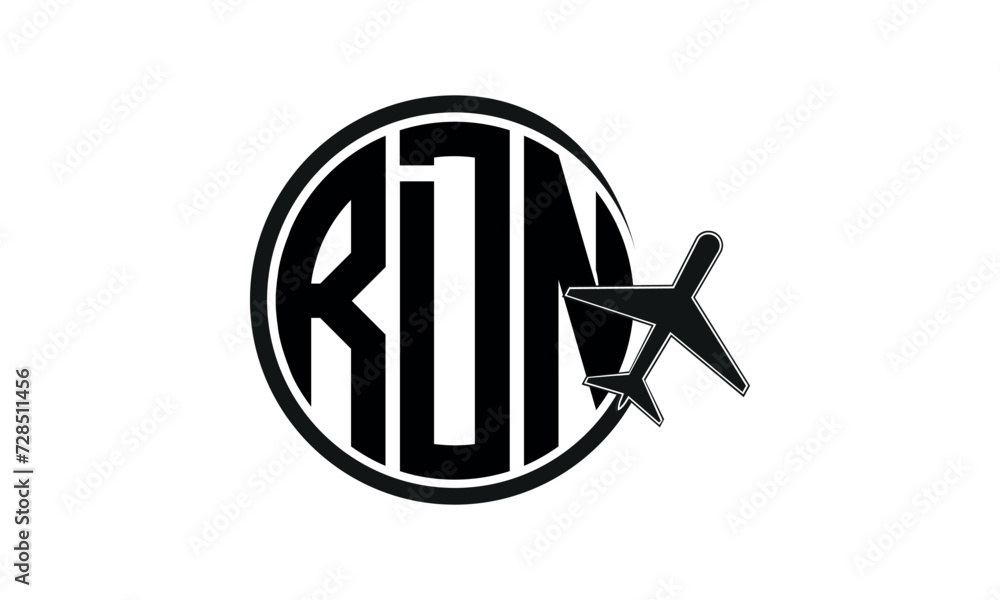 RDN three initial letter circle tour & travel agency logo design vector ...