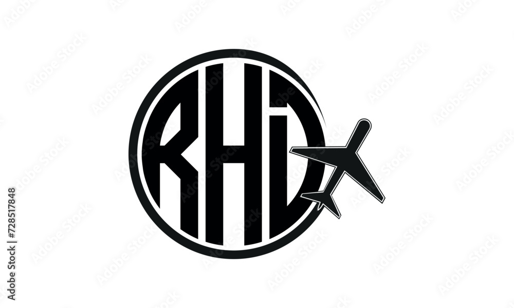 RHD three initial letter circle tour & travel agency logo design vector ...
