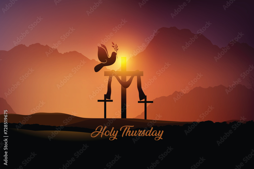 Holy Thursday Creative. Palm Sunday background. Maundy Thursday concept ...