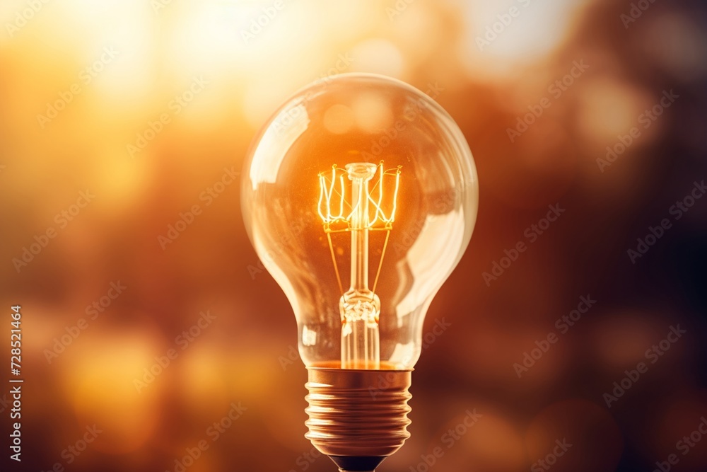 Light bulb on dark background. Template Edison retro light bulb is ...