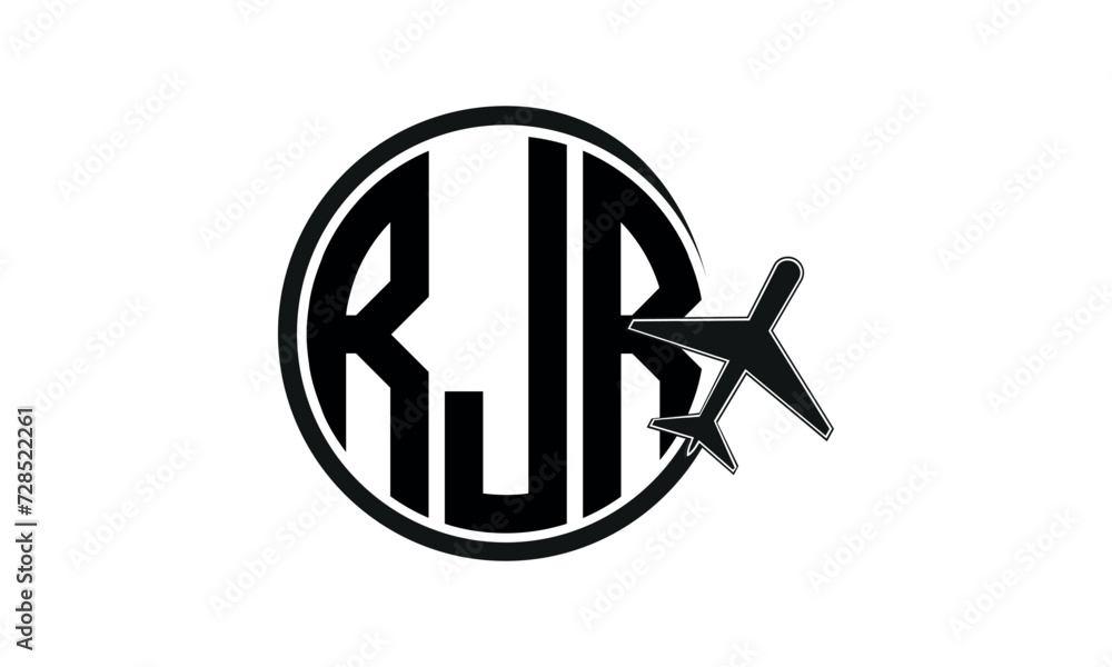 Vecteur Stock RJR three initial letter circle tour & travel agency logo ...
