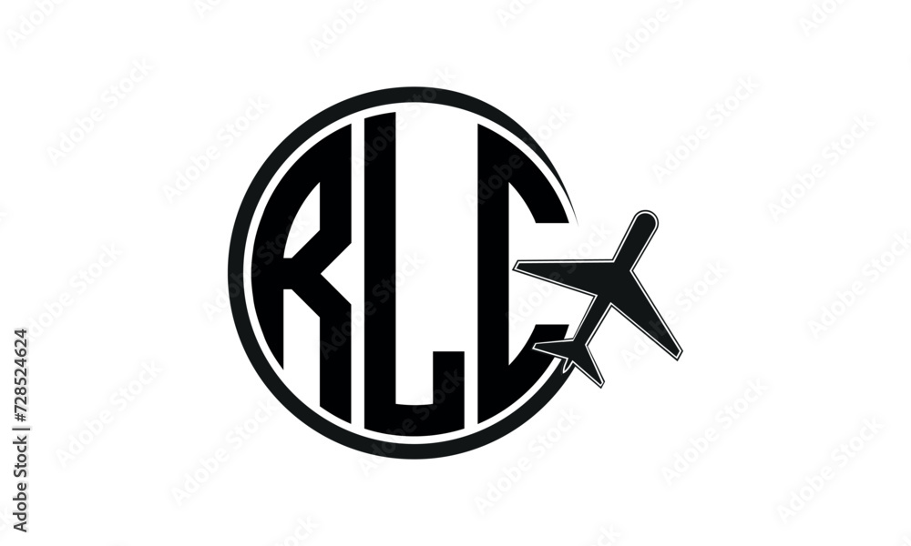 RLC three initial letter circle tour & travel agency logo design vector ...