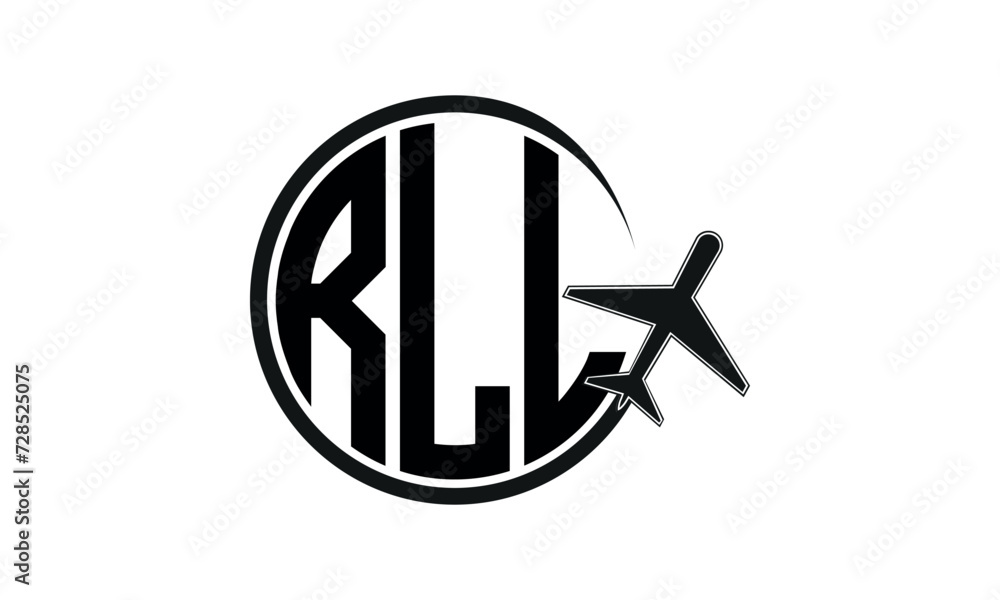 RLL three initial letter circle tour & travel agency logo design vector ...