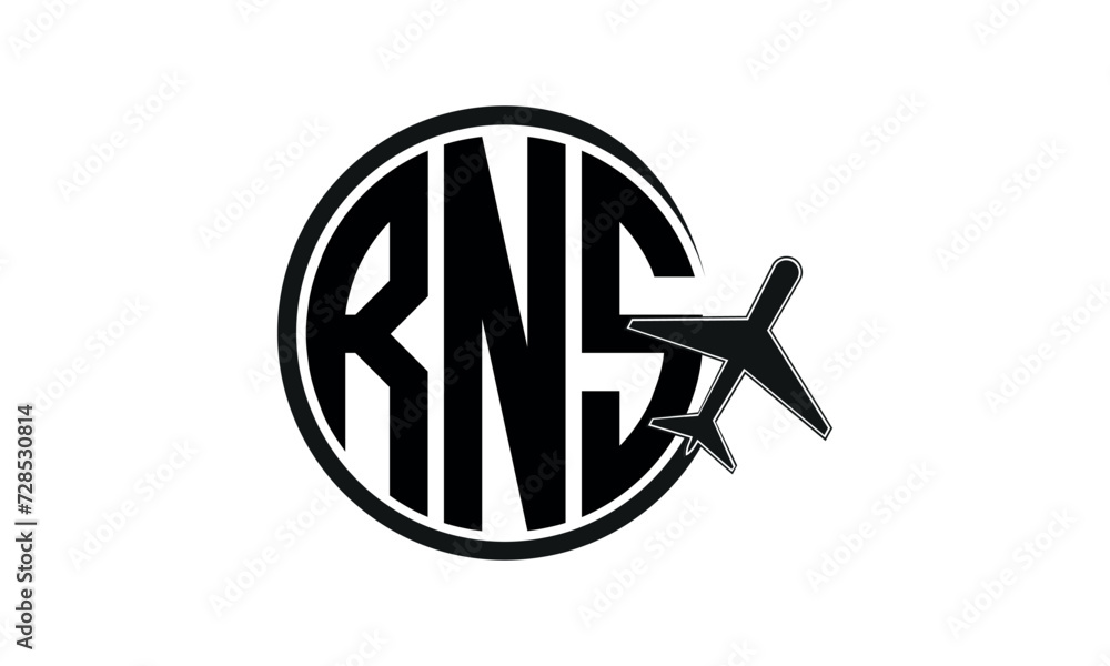 RNS three initial letter circle tour & travel agency logo design vector ...