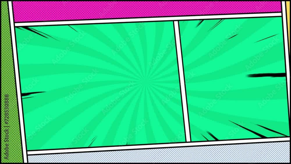 Comic style background pop rays | Green Sun rays rotating for comics ...