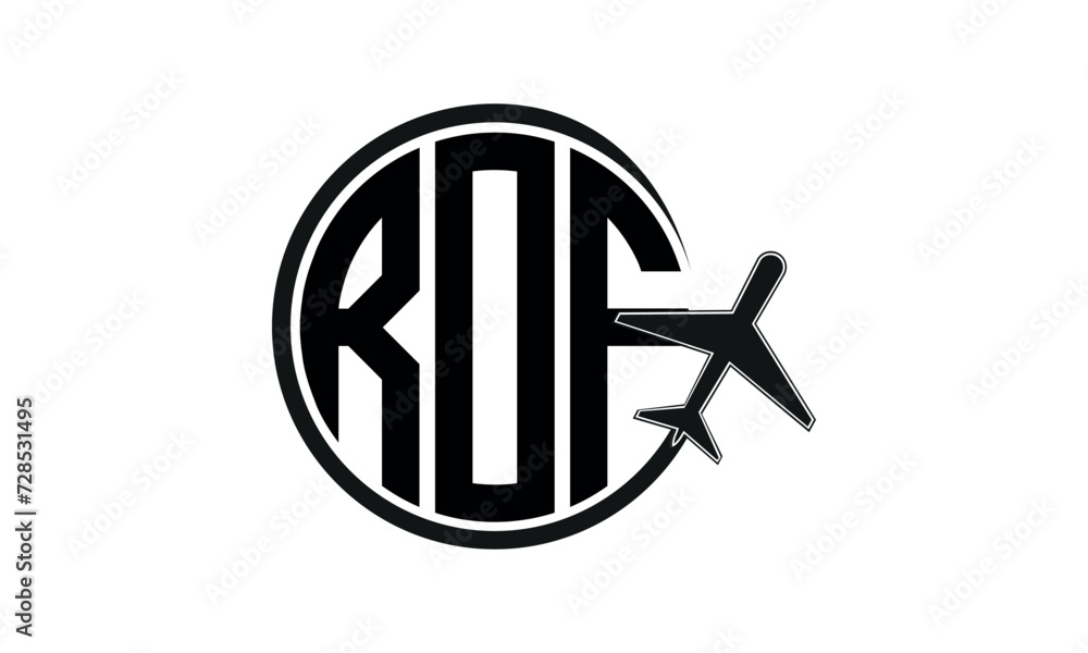 ROF three initial letter circle tour & travel agency logo design vector ...