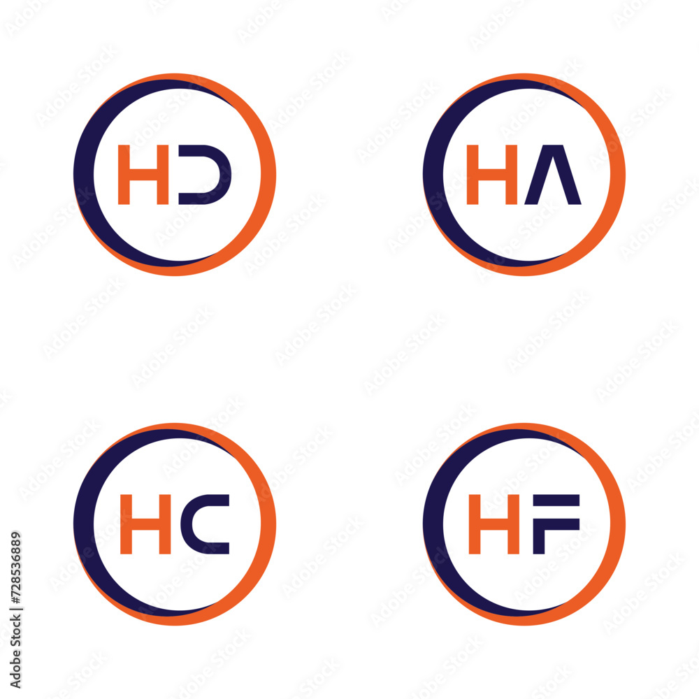 HD,HA,HC,HF Letter Logo Bundle Monogram set . icon, letter, vector ...