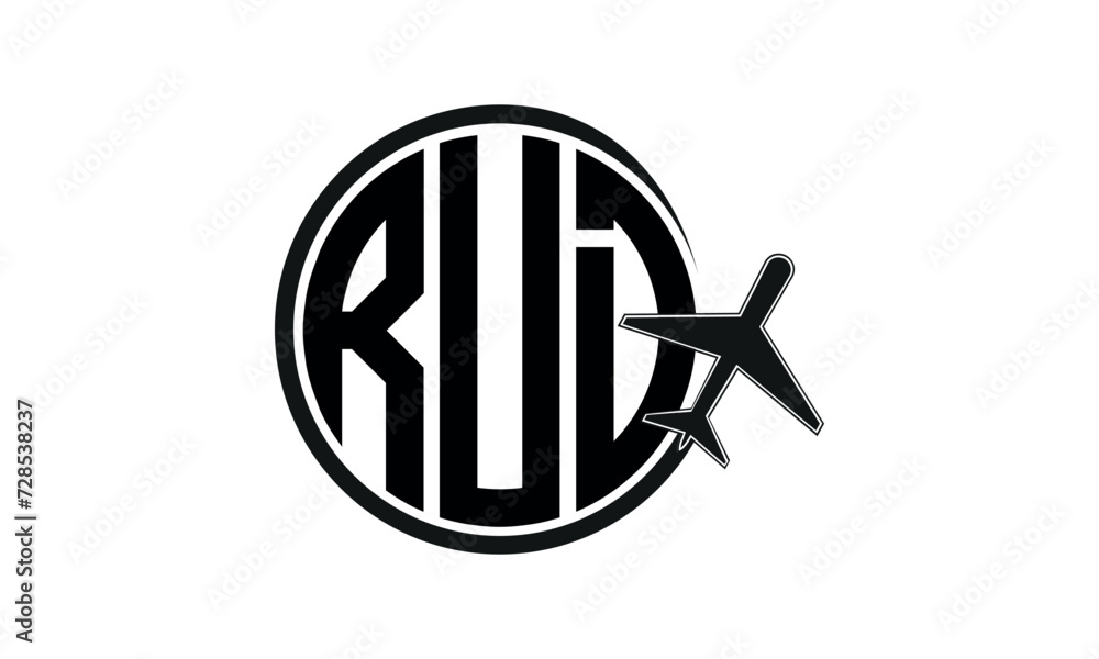 Vecteur Stock RUD three initial letter circle tour & travel agency logo ...