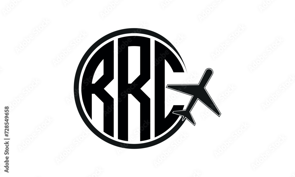 RRC three initial letter circle tour & travel agency logo design vector ...