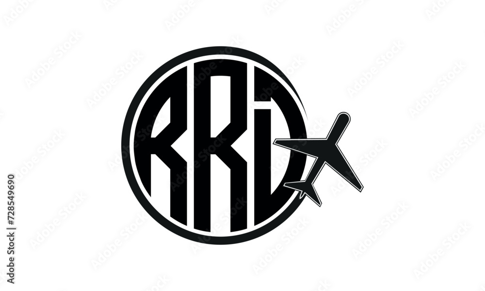 RRD three initial letter circle tour & travel agency logo design vector ...