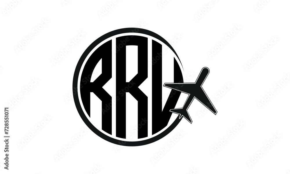 RRV three initial letter circle tour & travel agency logo design vector ...