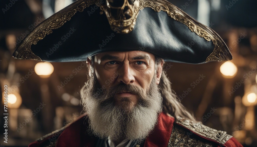 pirate ship captain portrait, isolated white background Stock Photo ...