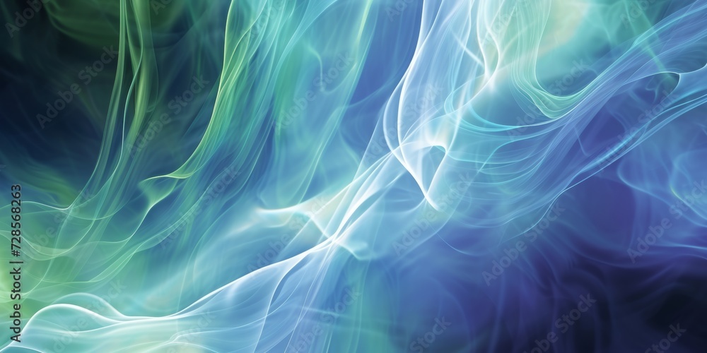 Abstract healing energy, with soothing, flowing lines in calming blues ...