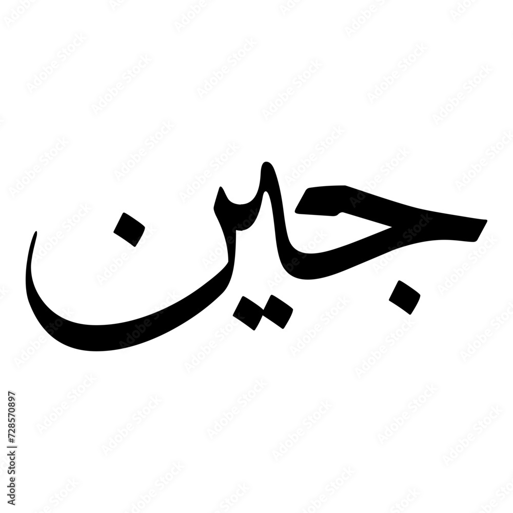 Jian Muslim Girls Name Sulus Font Arabic Calligraphy Stock Vector ...