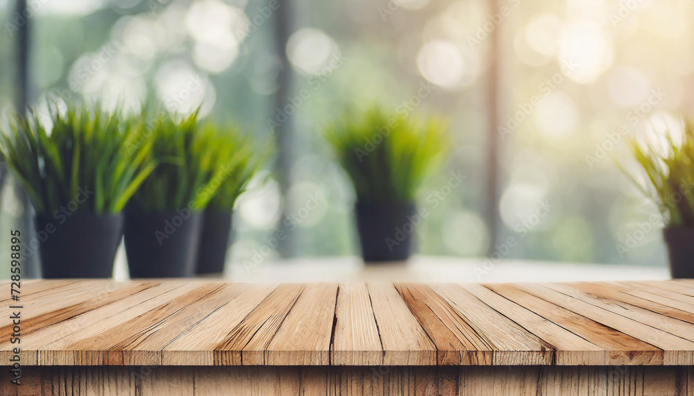 Empty white wold table top with abstract warm living room decor with ...