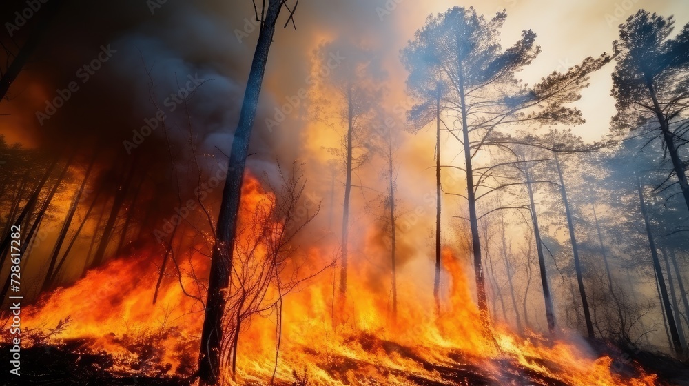 Explore the eerie beauty of a charred landscape, where the remnants of ...