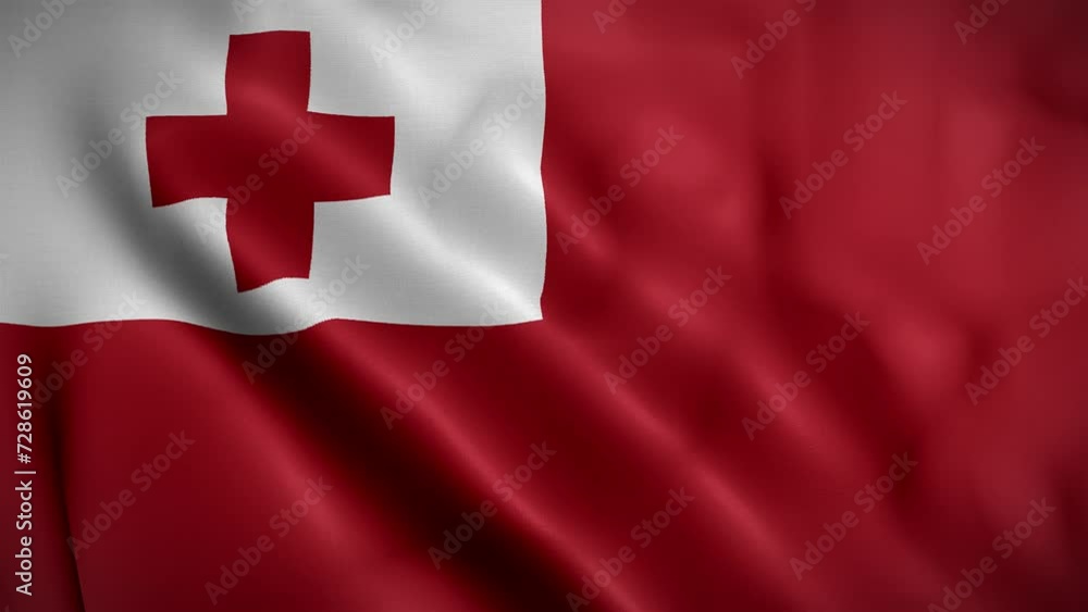Tonga waving flag, Flag of Tonga Animation, Tongan Flag Closeup, 4k Tongan Flag Waving Animation ...