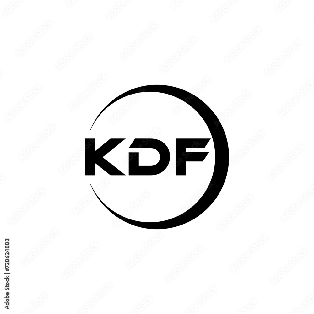 KDF letter logo design with white background in illustrator, cube logo ...