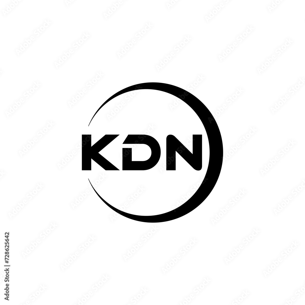 KDN letter logo design with white background in illustrator, cube logo ...