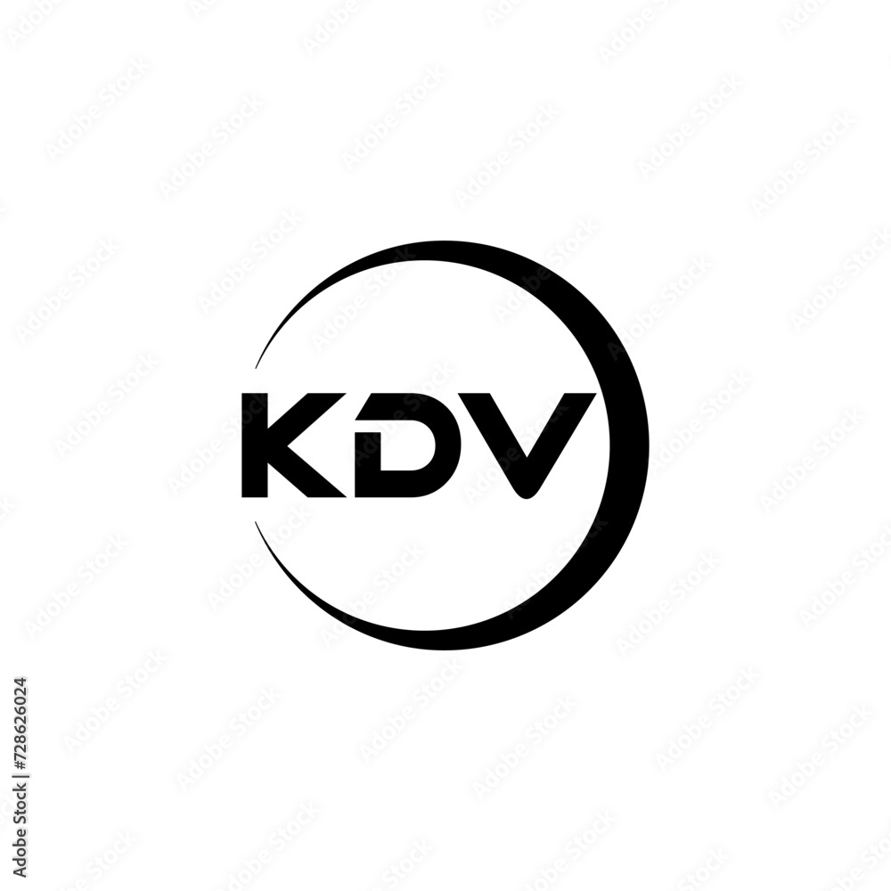 KDV letter logo design with white background in illustrator, cube logo ...
