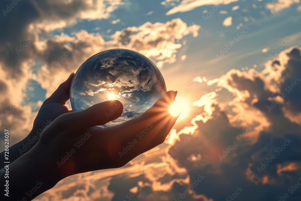 Human Hands Holding Earth Globe - Environmental Care and Global ...
