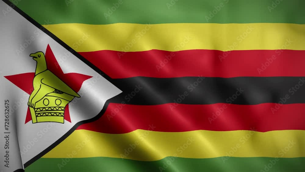Zimbabwe waving flag, Flag of Zimbabwe Animation, Zimbabwean Flag ...