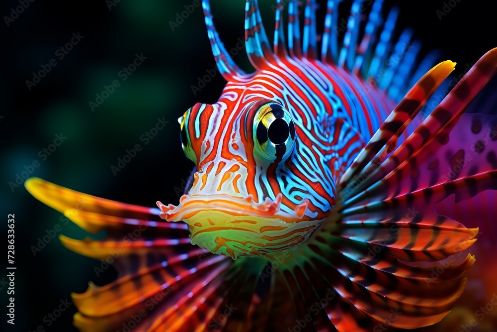 Detailed illustration of scaly fish in natural habitat with unique ...