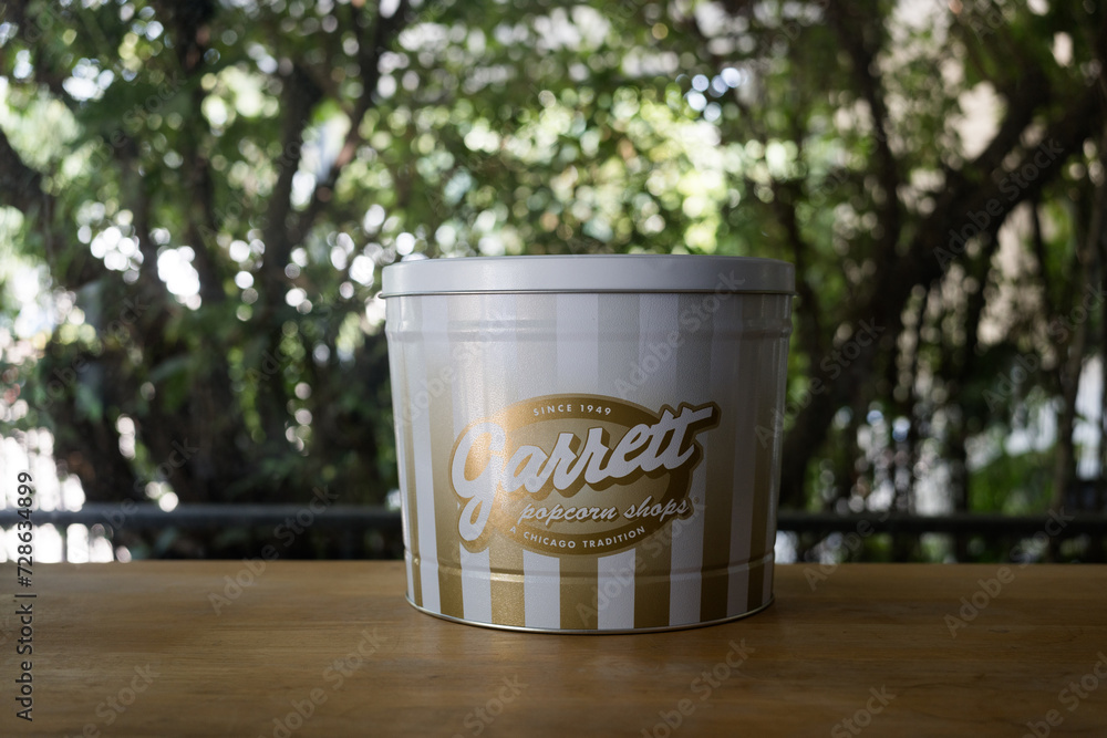 Bangkok, Thailand - Feb 5, 2024 : A big large size bucket for popcorn ...