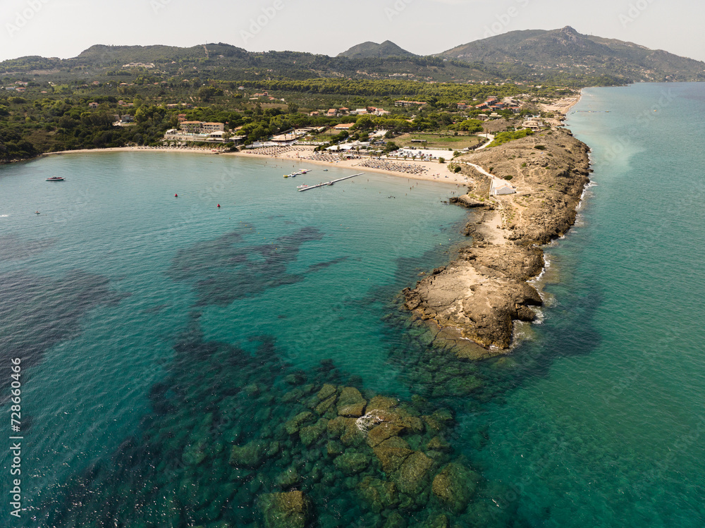 Aerial drone photo of Greece, Zakynthos, Agios Nikolaos church. Saint ...