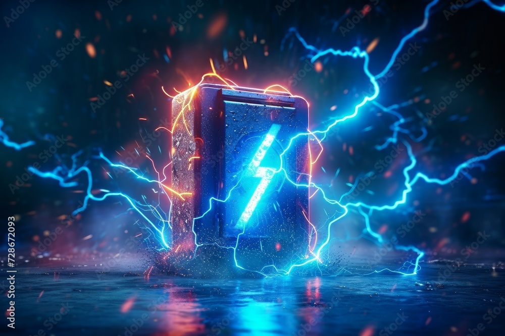 Future looking alternative energy technology concept with a digital ...