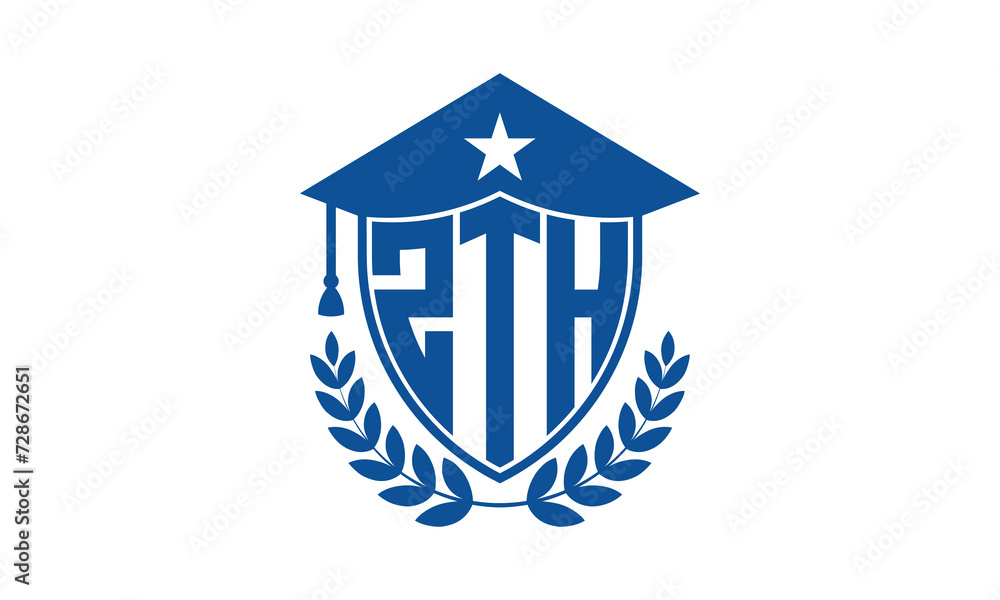 ZTH three letter iconic academic logo design vector template. monogram ...