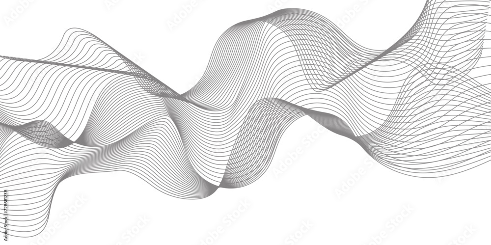Abstract wave blend lines on transparent background. Design for banner ...