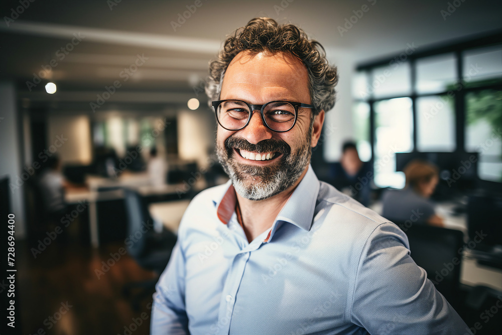 Professional workers at workspace office managers confident successful ...