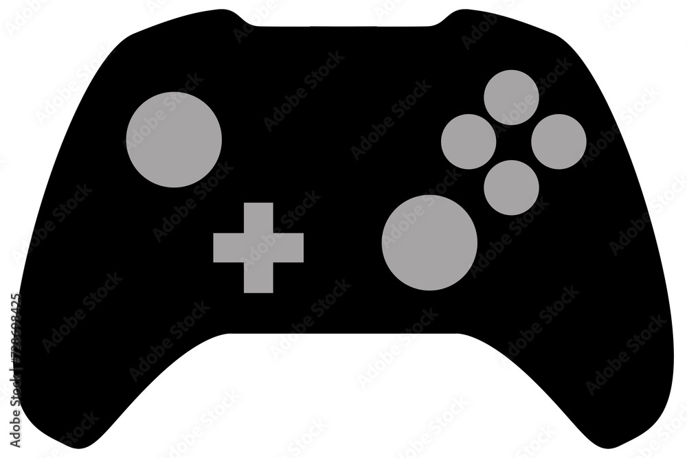 Black video game controller on transparent background Stock ...