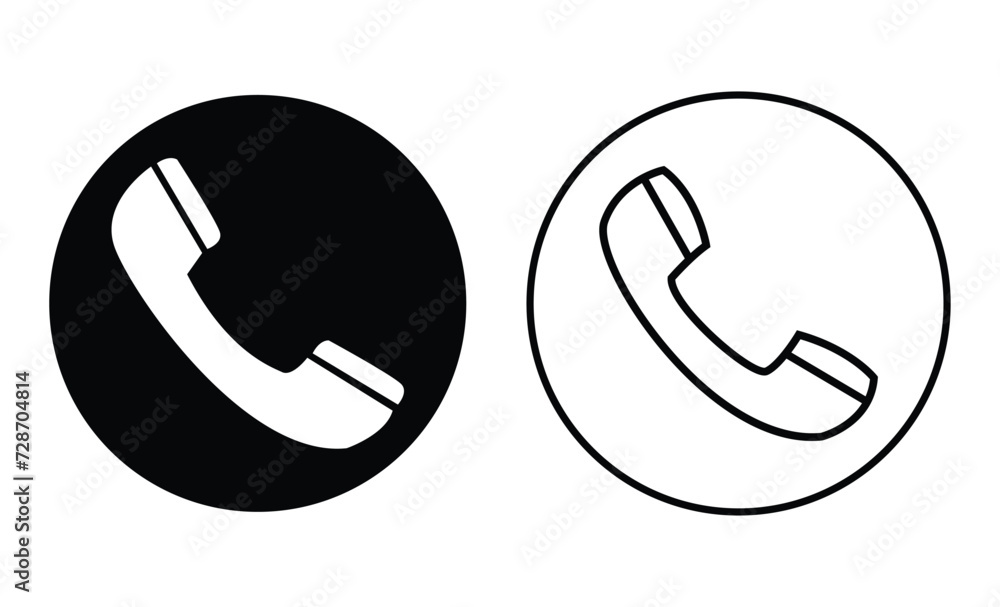 Phone icon in flat style isolated on white background. Vector phone ...