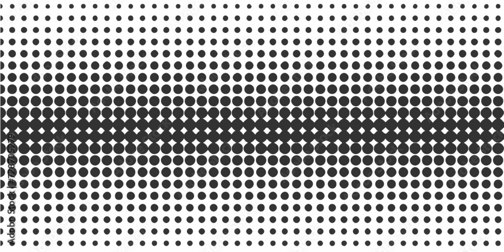 Dotted gradient vector pattern illustration, white and black halftone ...
