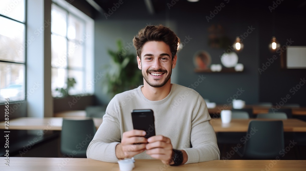 AI Voice technology on phone, person talking on speakerphone. Send ...