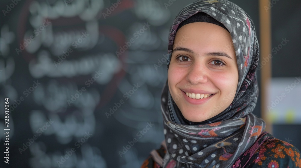 Pretty middle eastern college student smiling to the camera. Beautiful ...