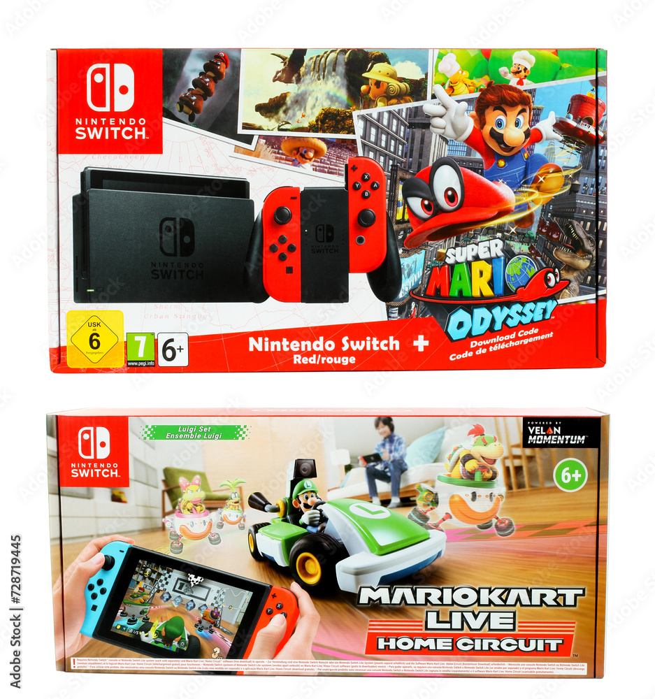 Set of Nintendo Switch Console and Mariokart Live Home Circuit video ...