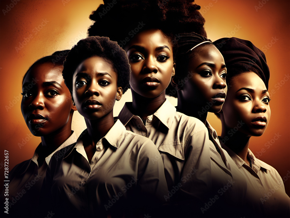 Black History Month colorful realistic photo of Diverse representations ...